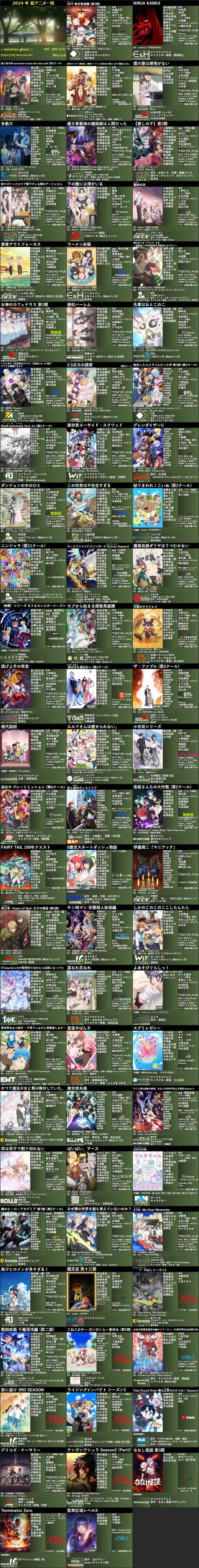 2024 年夏アニメ（7 月～ 9 月放送）一覧画像 | :: halation ghost