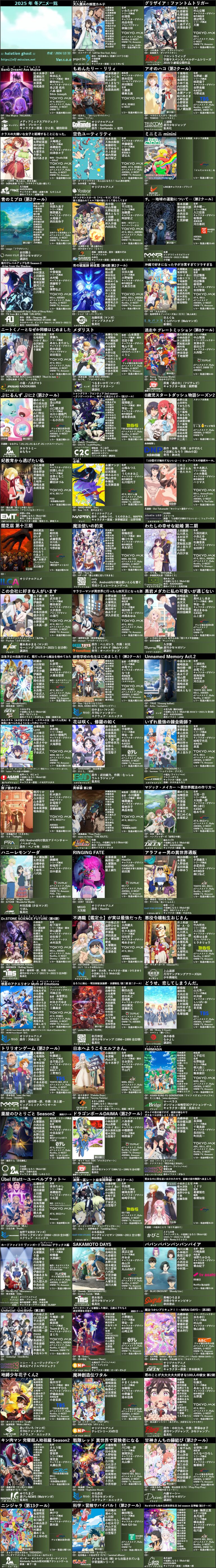 2025 年冬アニメ（1 月～ 3 月放送）一覧画像 | :: halation ghost