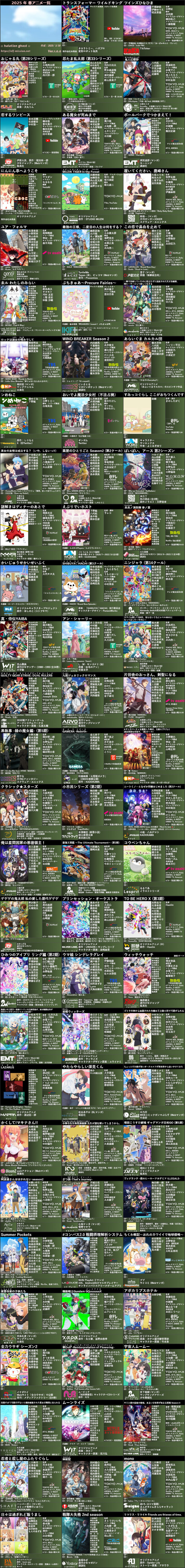 2025 年春アニメ（4 月～ 6 月放送）一覧画像 | :: halation ghost